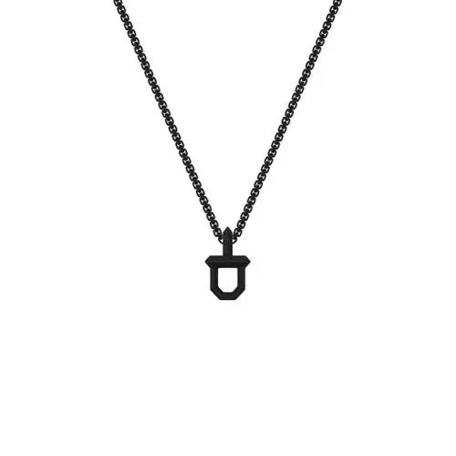 TRITON Rutheniun Over Sterling Silver Shield Pendant - Black