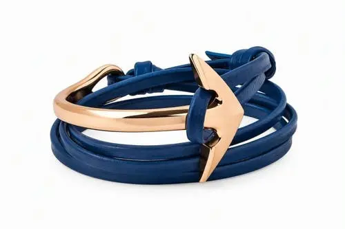 DEJI ENIOLA The Fisherman Leather Bracelet - Blue