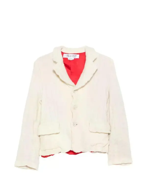 Comme Des Garçons Cable-knit Button-up Jacket - Neutrals