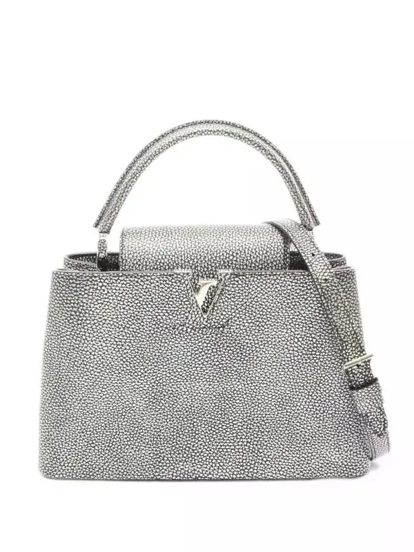LOUIS VUITTON 2016 Mm Capucines Tote Bag - Silver