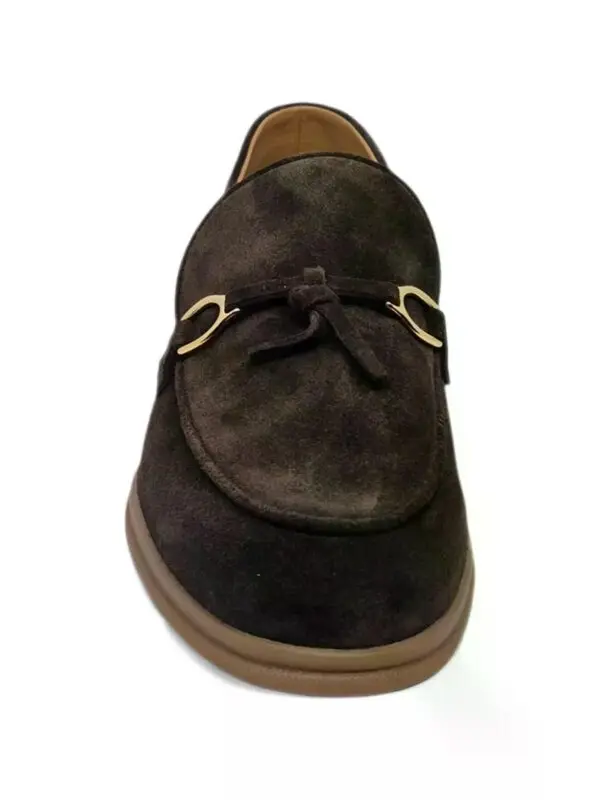 HENDERSON BARACCO Lizzy Horsebit Suede Loafers - Brown