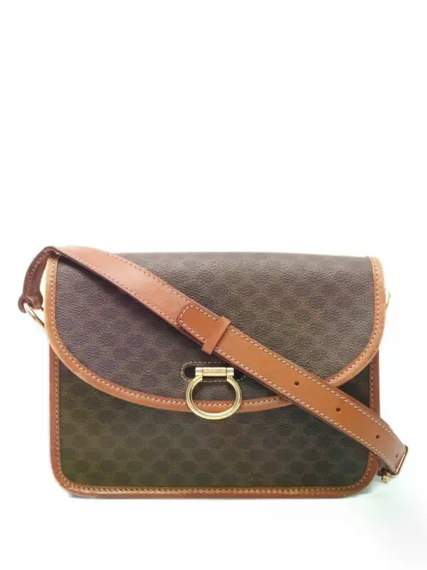 Celine 2000s Macadam Shoulder Bag - Brown