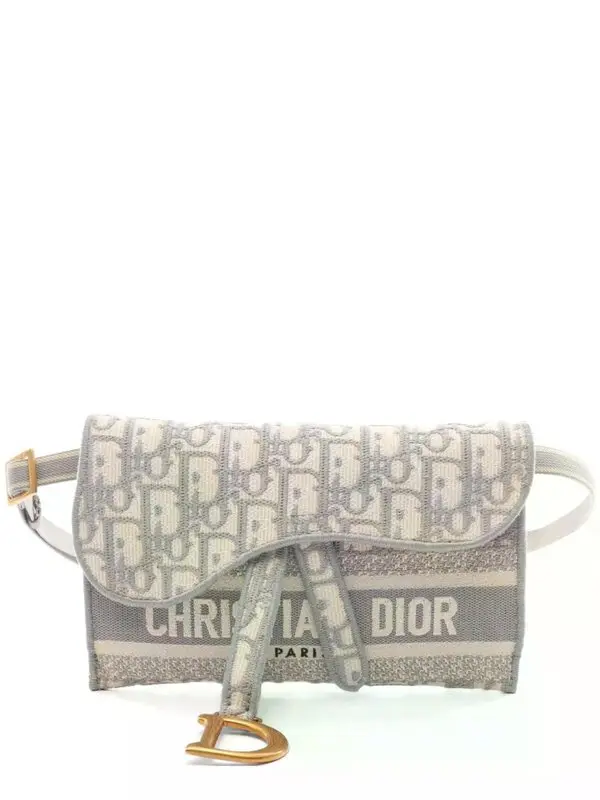 Dior 2000s Saddle Oblique Belt Bag - Grey