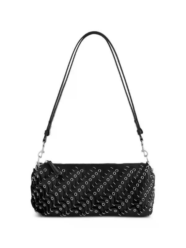 Rabanne Small Bag In Leather With Silver Eyelets