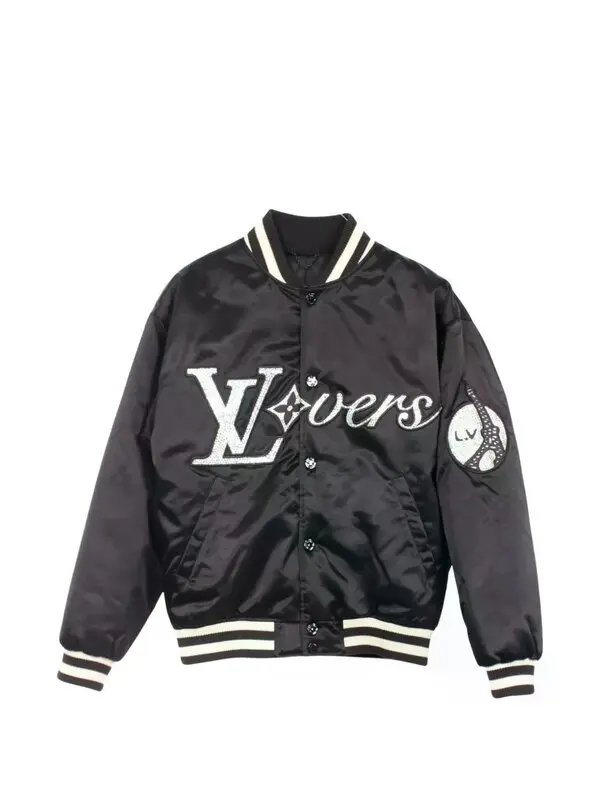 LOUIS VUITTON Embroidered Baseball Bomber Jacket - Black