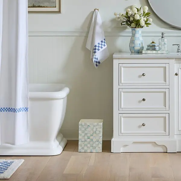 MACKENZIE-CHILDS Sky Check Waste Bin