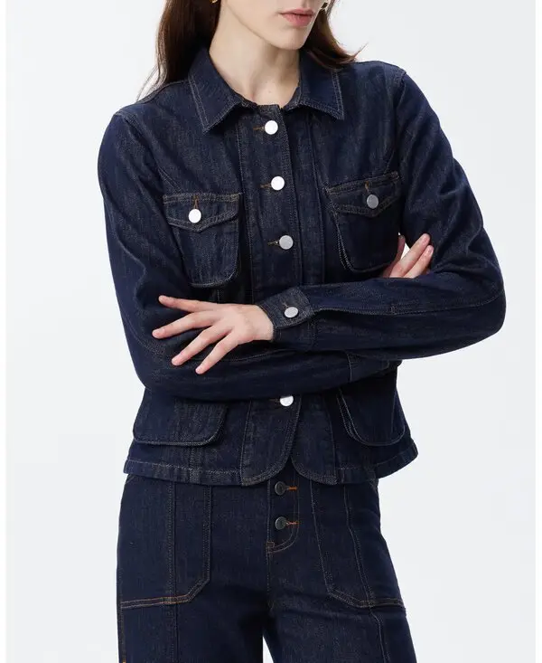 BAYEAS Button Front Denim Jacket With Four Pockets In Wash
