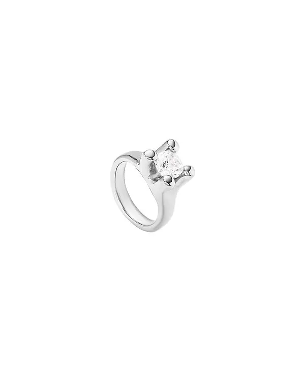 UNODE50 Sterling -plated Ring With White Cubic Zirconia - Silver