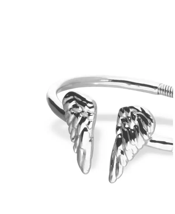 UNODE50 Sterling -plated Rigid Bracelet With Wing Detail At The Ends