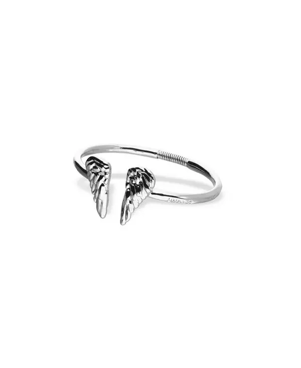 UNODE50 Sterling -plated Rigid Bracelet With Wing Detail At The Ends