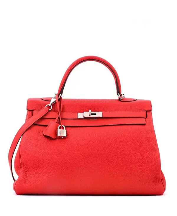 Hermès Kelly 35 Handbag Red Togo With Palladium Hardware
