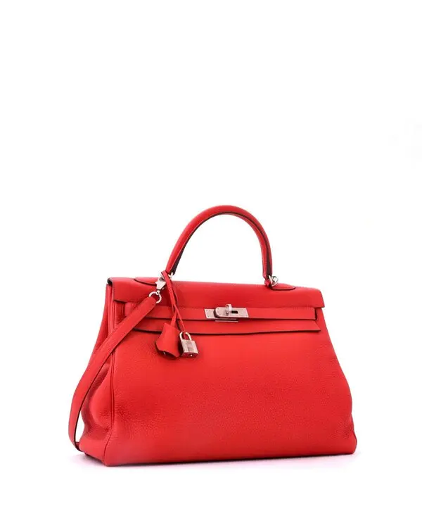 Hermès Kelly 35 Handbag Red Togo With Palladium Hardware