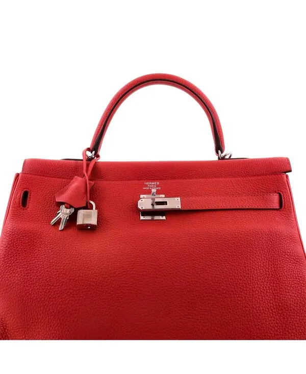 Hermès Kelly 35 Handbag Red Togo With Palladium Hardware