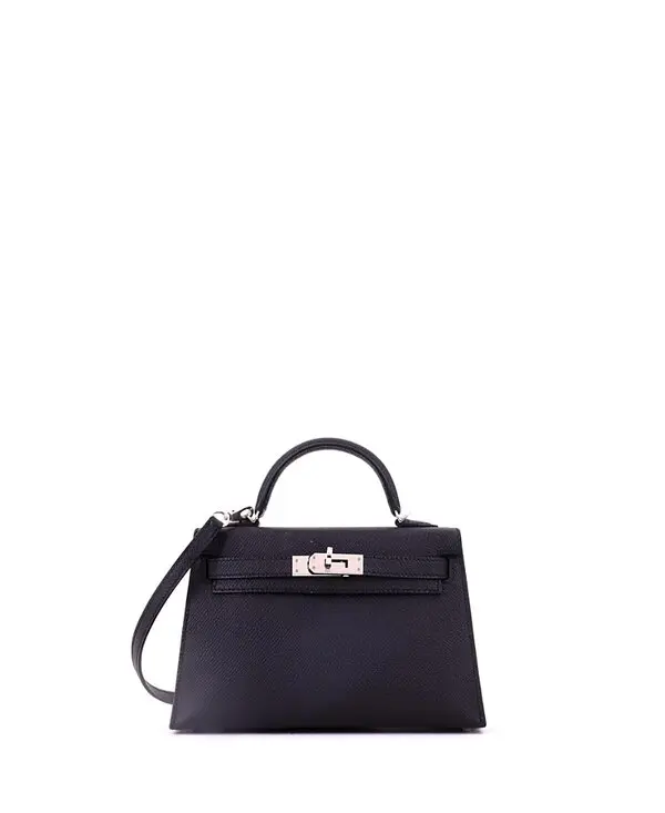 Hermès Kelly 20 Handbag Black Epsom With Palladium Hardware