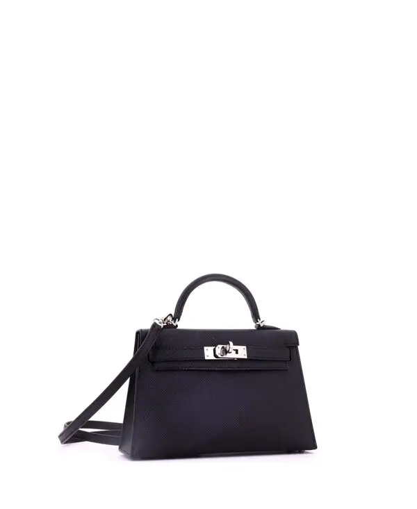 Hermès Kelly 20 Handbag Black Epsom With Palladium Hardware