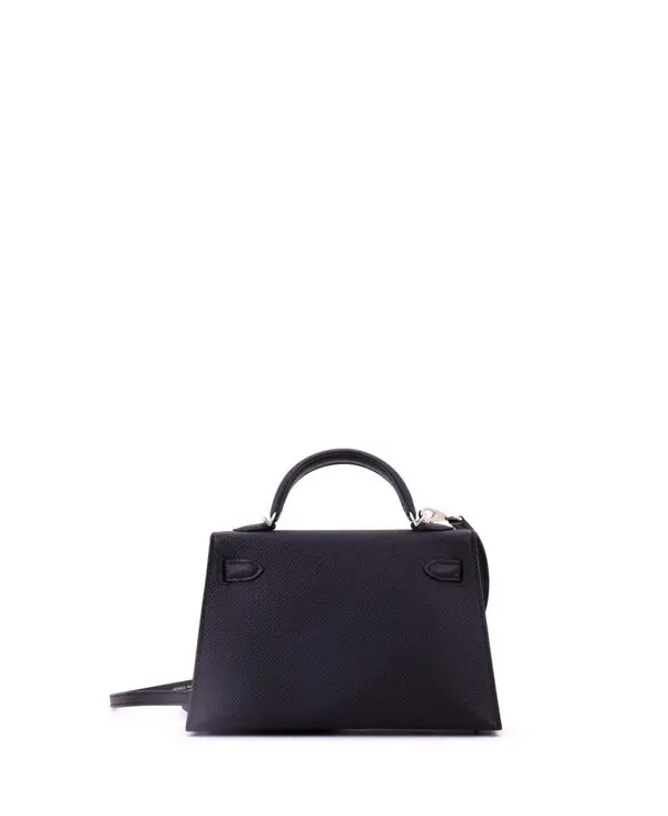 Hermès Kelly 20 Handbag Black Epsom With Palladium Hardware