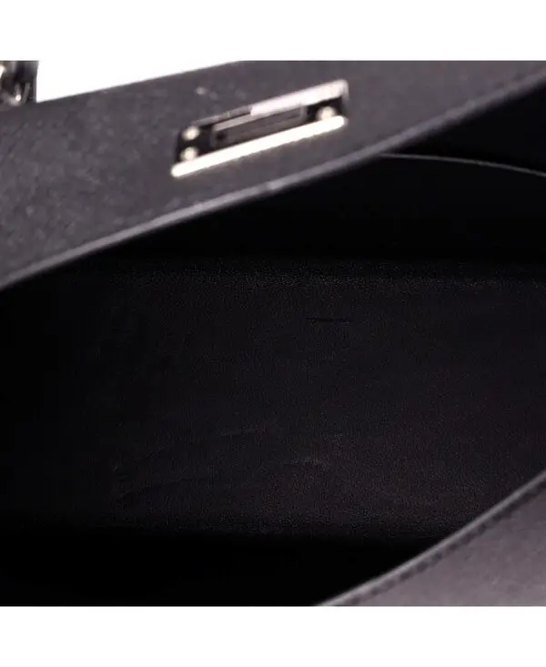 Hermès Kelly 20 Handbag Black Epsom With Palladium Hardware
