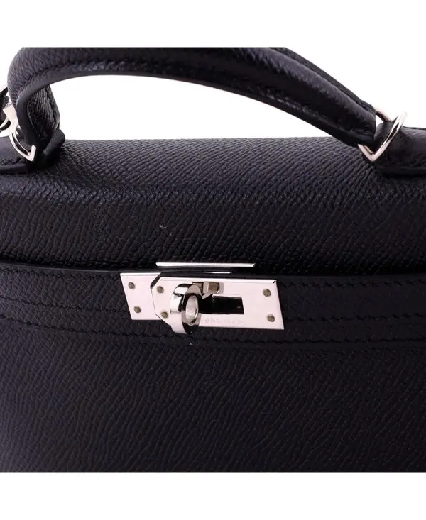 Hermès Kelly 20 Handbag Black Epsom With Palladium Hardware