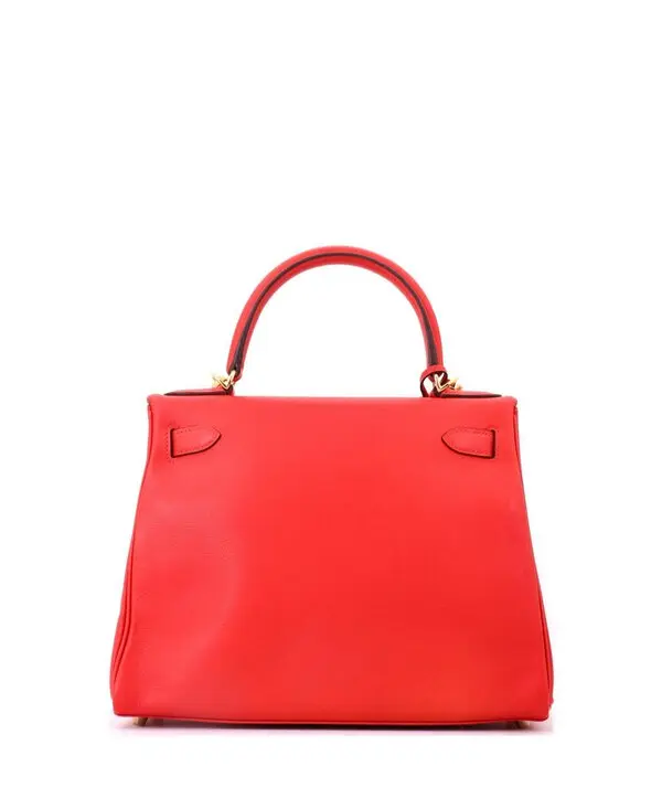 Hermès Kelly 28 Handbag Red Evercolor With Gold Hardware