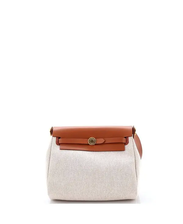 Hermès 20 Herbag Zip Toile And Leather - Brown