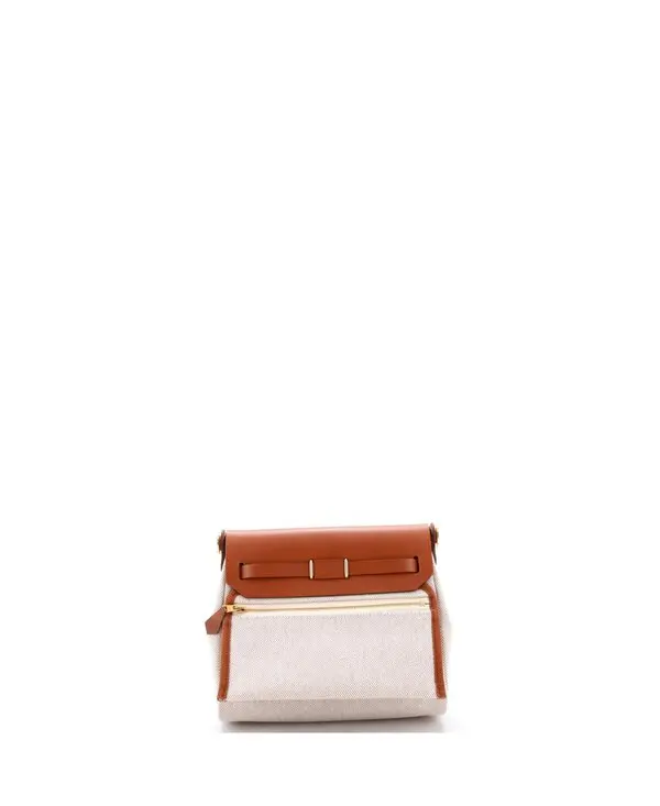 Hermès 20 Herbag Zip Toile And Leather