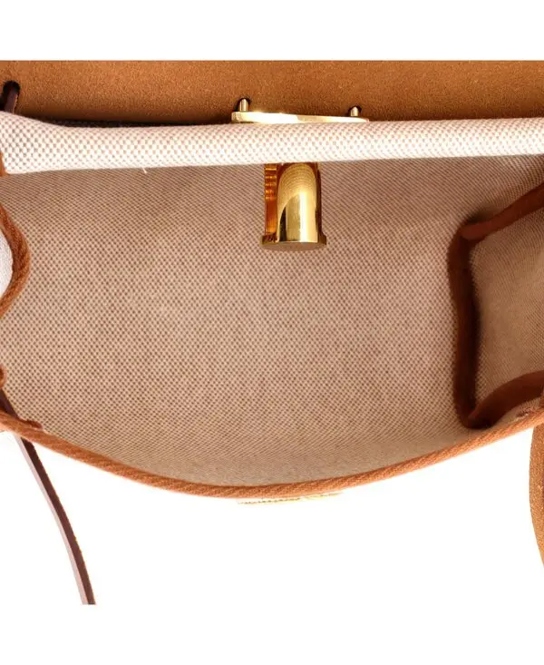 Hermès 20 Herbag Zip Toile And Leather