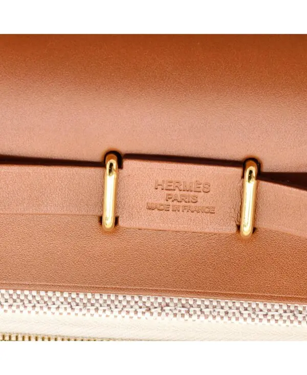 Hermès 20 Herbag Zip Toile And Leather