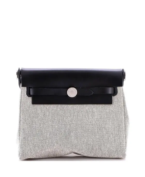 Hermès 20 Herbag Zip Toile And Leather - Black
