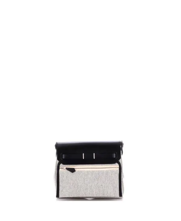 Hermès 20 Herbag Zip Toile And Leather