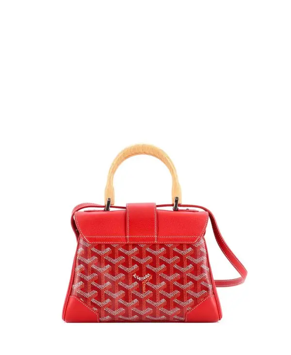 Goyard Saigon Top Handle Bag Coated Canvas With Leather