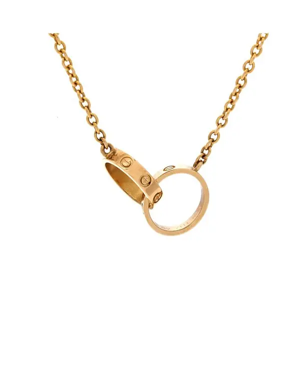 CARTIER Love Interlocking Necklace 18k 17.75