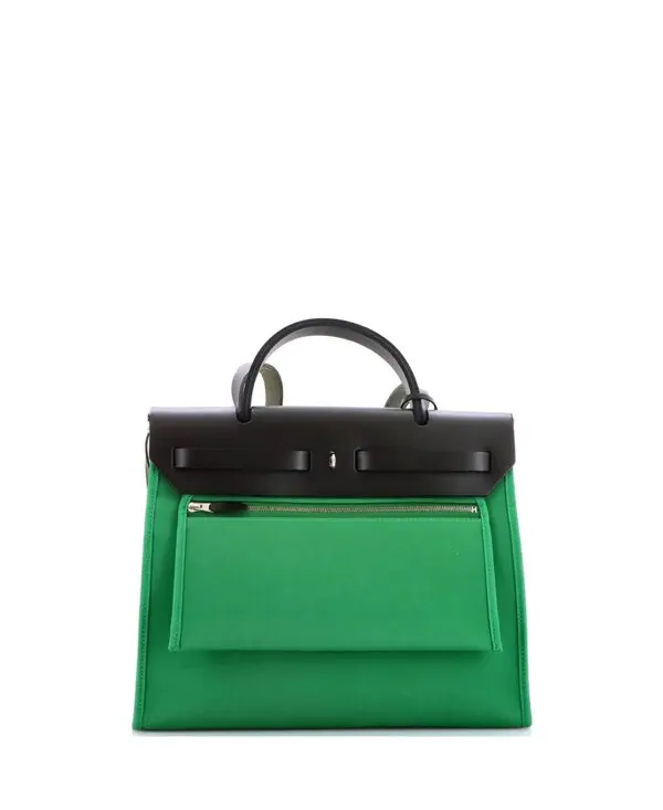 Hermès 31 Herbag Zip Leather And Toile