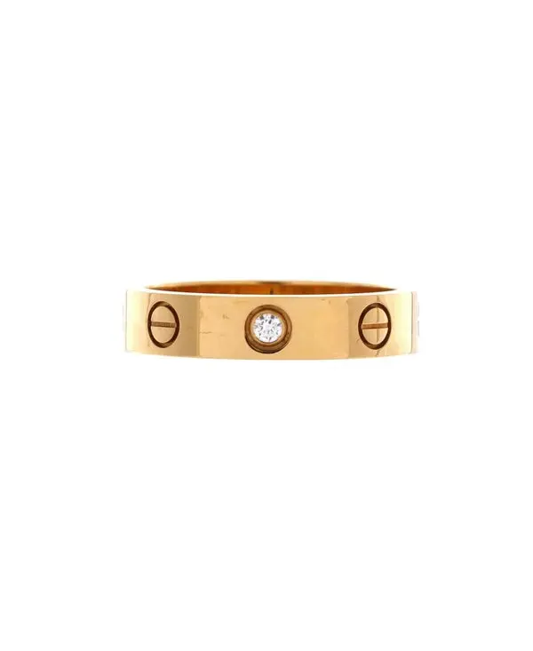 CARTIER Love Wedding Band 1 Diamond Ring 18k With Diamond