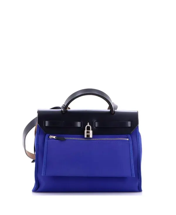 Hermès 31 Herbag Zip Leather And Toile