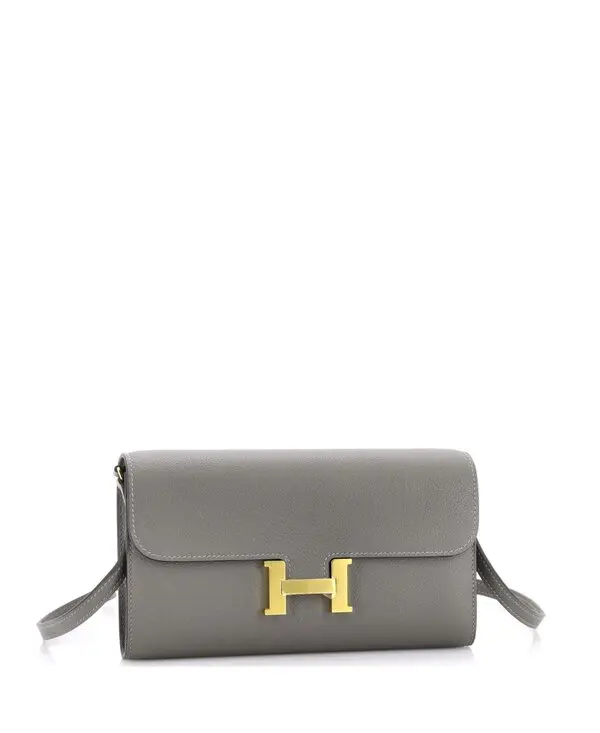Hermès Constance To Go Wallet Evercolor - Gray