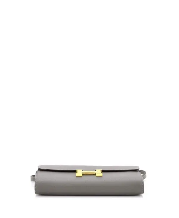 Hermès Constance To Go Wallet Evercolor - Gray