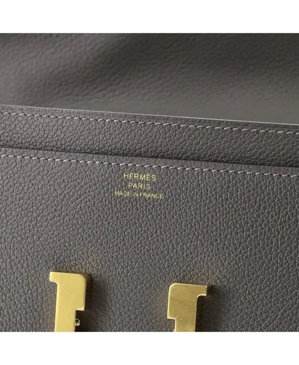Hermès Constance To Go Wallet Evercolor - Gray