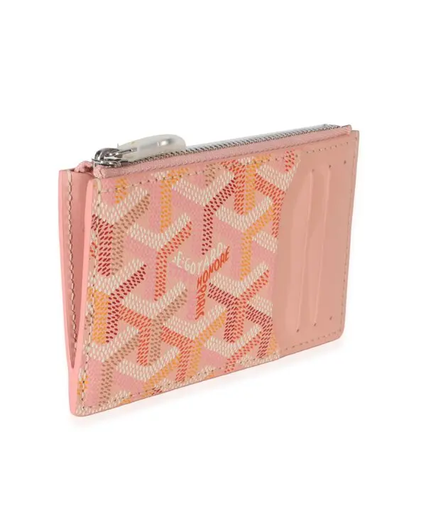 Goyard Bourbon Zip Card Holder Leather;canvas Wallet