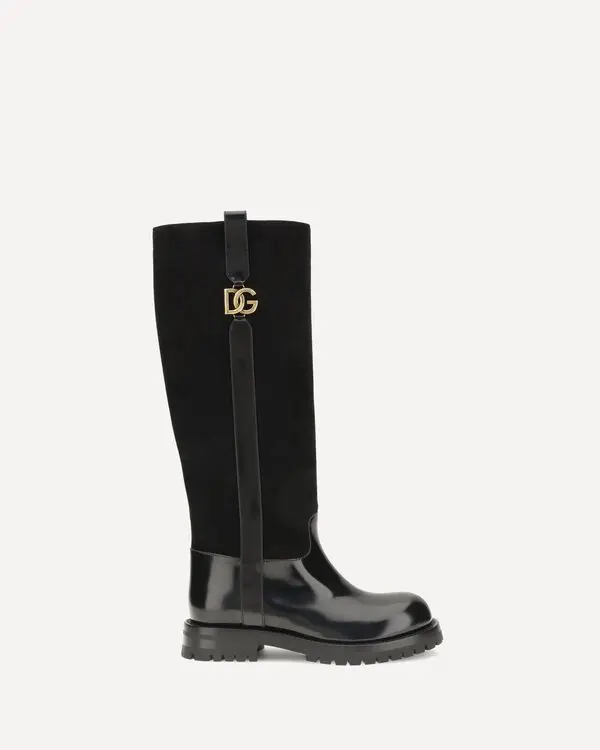Dolce & Gabbana High Suede And Smooth Leather Boots