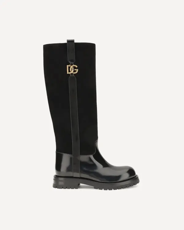 Dolce & Gabbana High Suede And Smooth Leather Boots