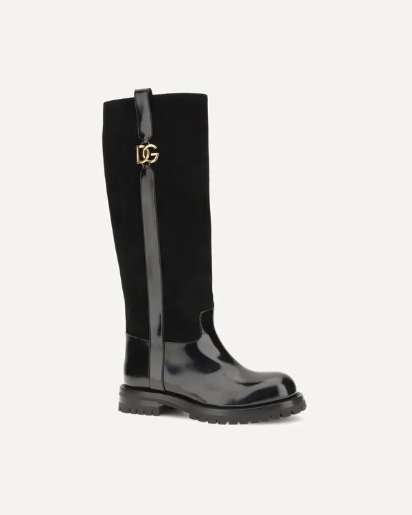 Dolce & Gabbana High Suede And Smooth Leather Boots