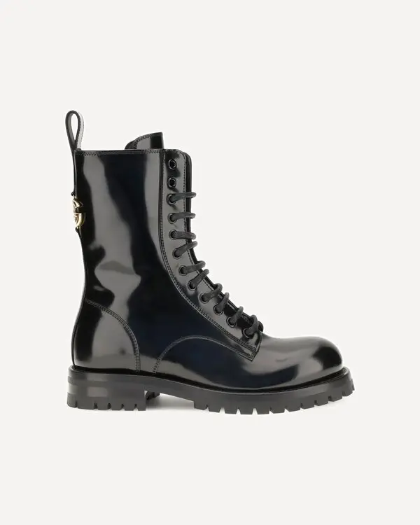 Dolce & Gabbana Leather Lace-up Booties