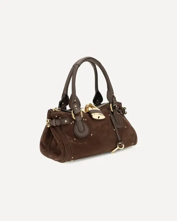 Chloé Paddington Suede Handbag - Brown
