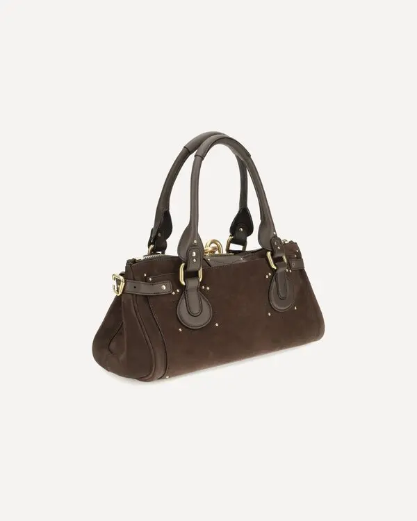 Chloé Paddington Suede Handbag - Brown