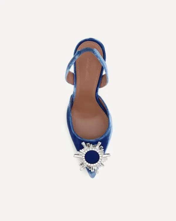 Amina Muaddi Begum Velvet Slingback Sandals