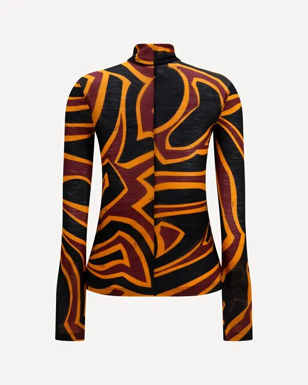 Emilio Pucci Fiammato Wool Jersey Top