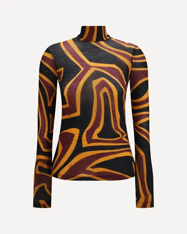 Emilio Pucci Fiammato Wool Jersey Top - Multicolour