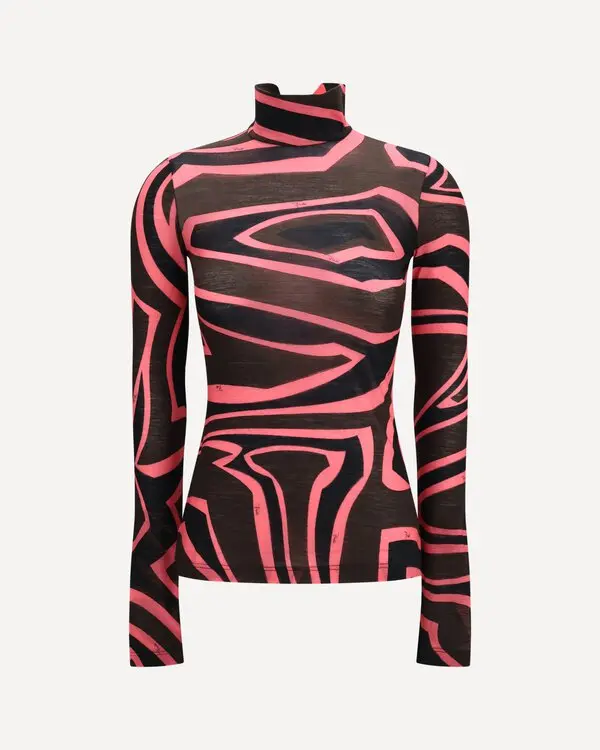 Emilio Pucci Fiammato Wool Jersey Top