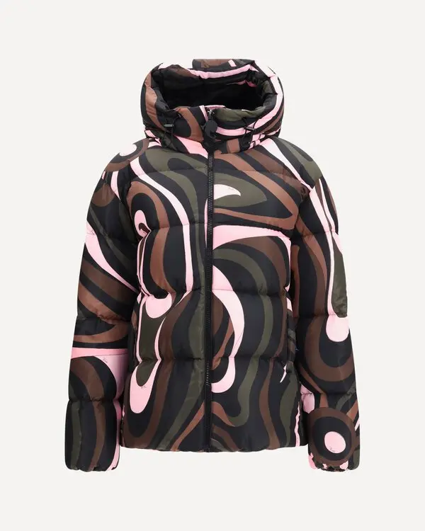 Emilio Pucci Printed Hooded Puffer Jacket - Multicolour