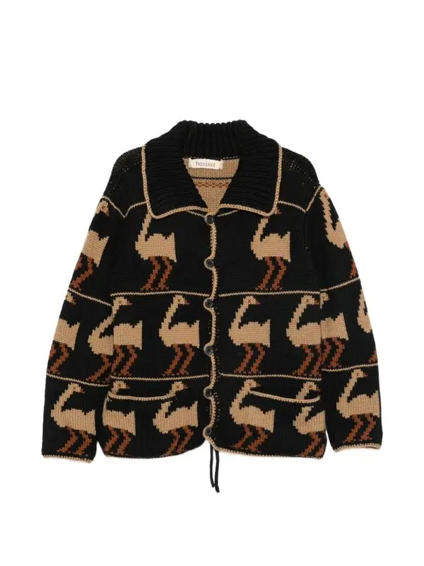 BAZISZT Autruche Cardigan - Black